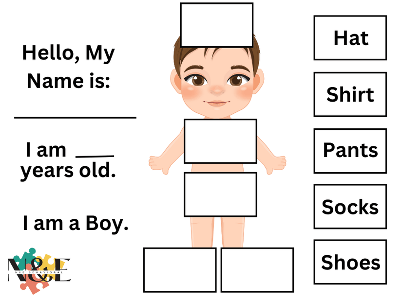 Getting Dressed (Boy) Velcro – N&E Behavioral